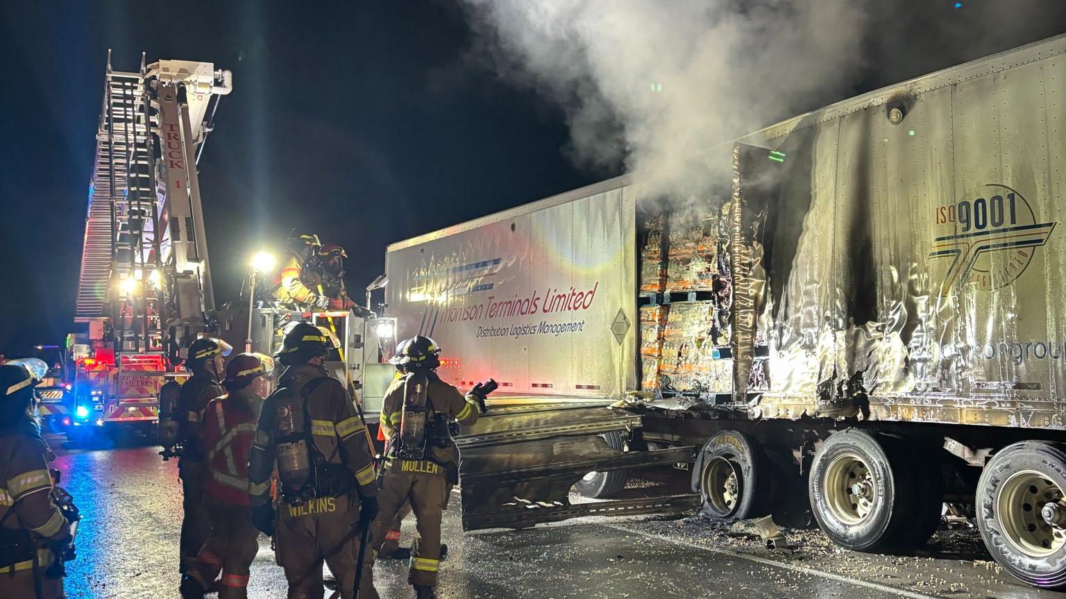 Tractor Trailer Fire Shuts Down Highway 401 Westbound Lanes Near ...